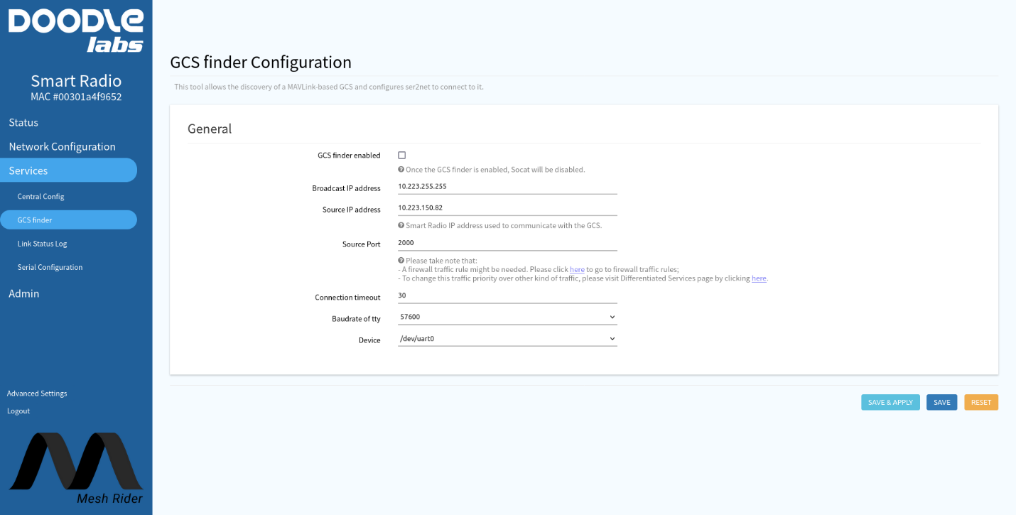Mesh Rider Radio Integration Guide